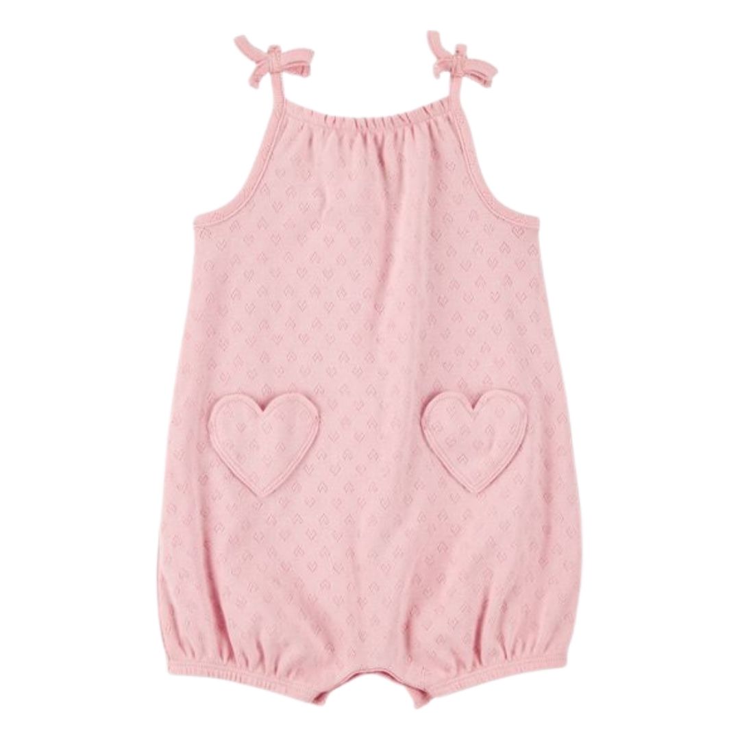 Romper con Bolsillos Bebé Niña Forma de Corazón - Rosa – Crate USA